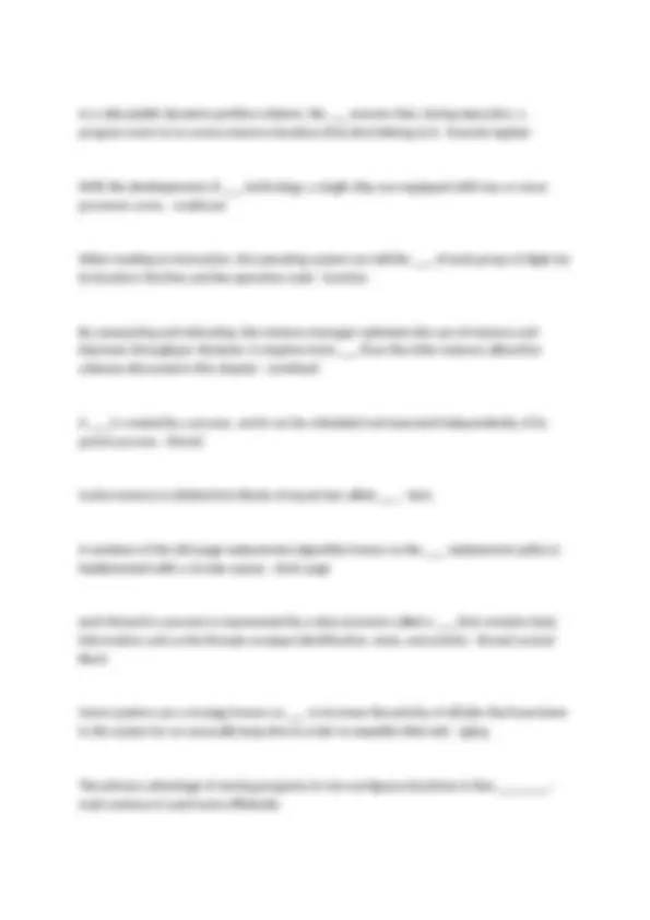 Operating Systems: Lessons 1 and 2 - Questions and Answers | Exams Advanced Education | Docsity