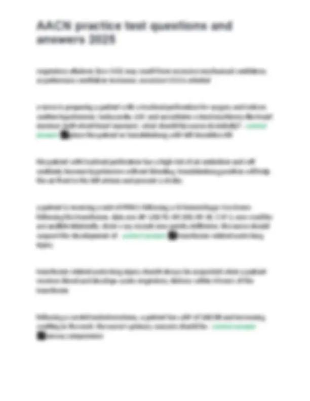AACN Practice Test Questions and Answers: Cardiovascular and ...