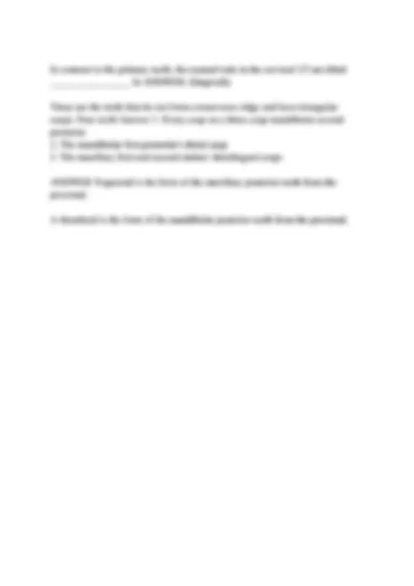 Dental Anatomy General Characteristics: NYUCD '21 Test Questions and ...