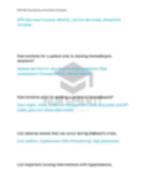 NUR 201: Nursing Care of the Client III/Clinical Final Exam Review Questions and Answers | Exams ...