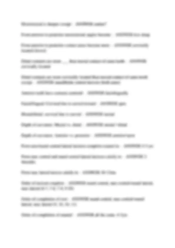 NYUCD GDS BUCKLAN EXAM QUESTIONS WITH CORRECT ANSWERS: Anterior Teeth ...