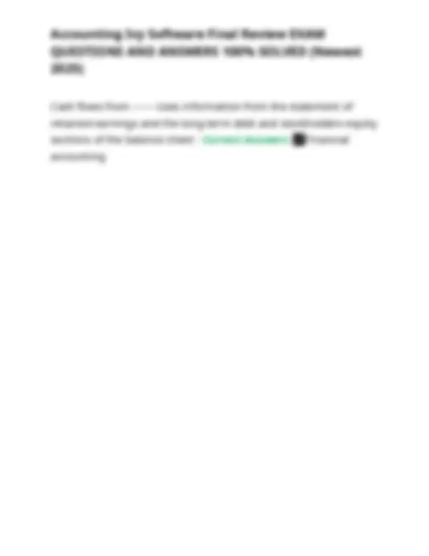 Accounting Ivy Software Final Review EXAM QUESTIONS AND ANSWERS 100% SOLVED (Newest 2025 ...