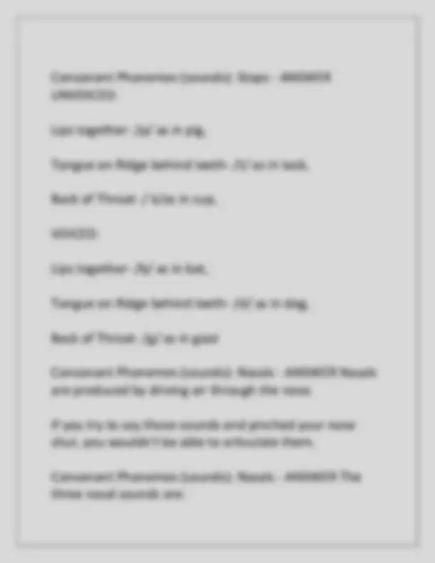 LETRS Unit 2: Phonological Awareness and Processing - Questions and ...