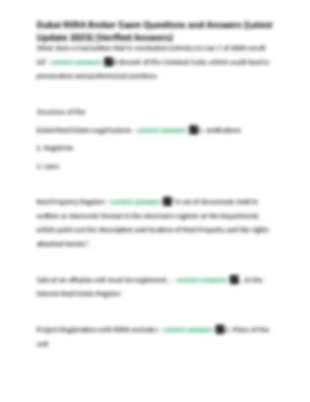 Dubai RERA Broker Exam Questions and Answers (Latest Update 2023 ...