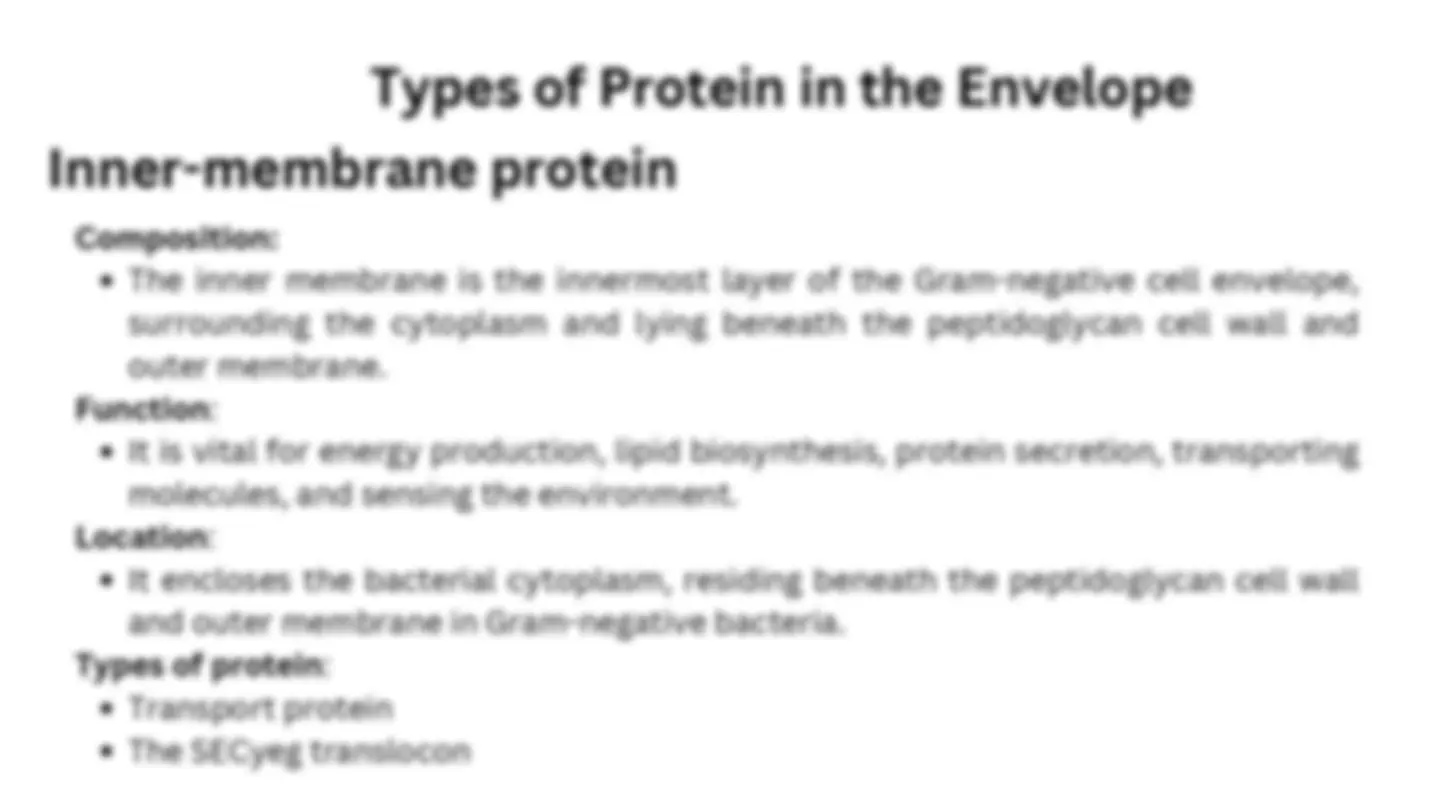 Bacterial Cell Envelope: Proteins and Transport Mechanisms | Slides ...
