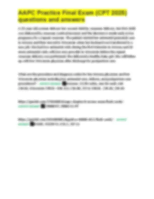 AAPC Practice Final Exam (CPT 2025) Questions and Answers | Exams ...