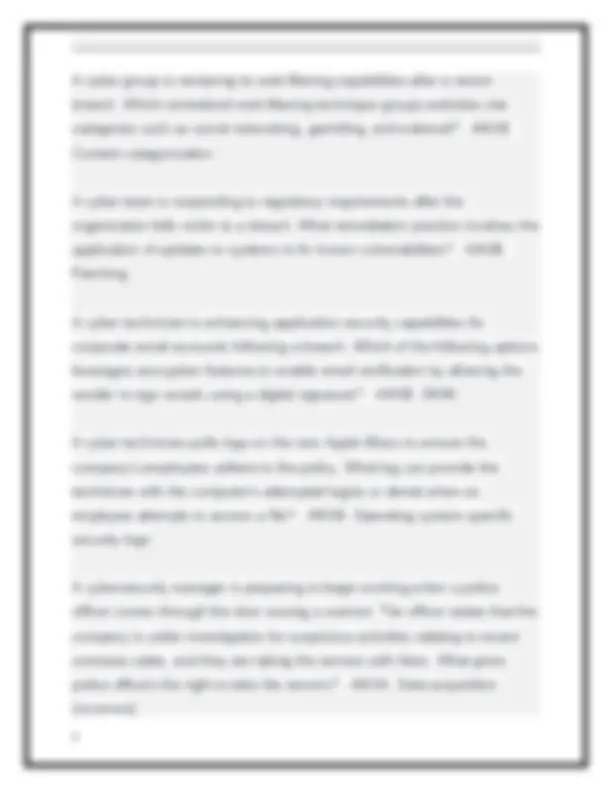 Certmaster CE Security+ Domain 4.0: Security Operations Questions and ...