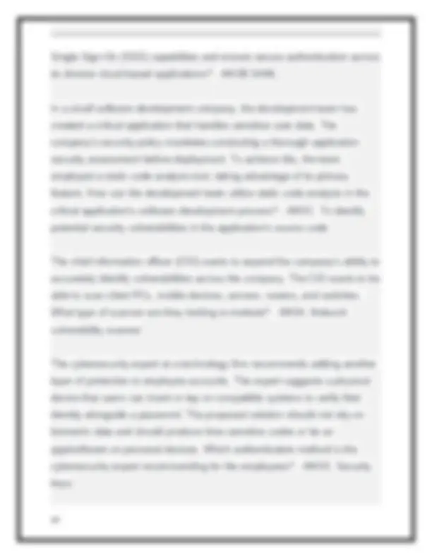 Certmaster CE Security+ Domain 4.0: Security Operations Questions and ...