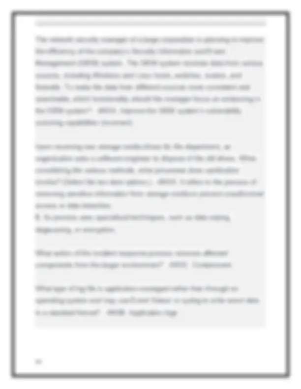 Certmaster CE Security+ Domain 4.0: Security Operations Questions and ...