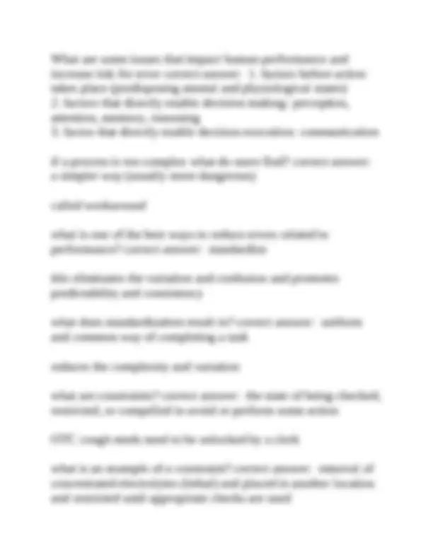 Human Factors and Safety in Healthcare: Questions and Answers | Exams ...