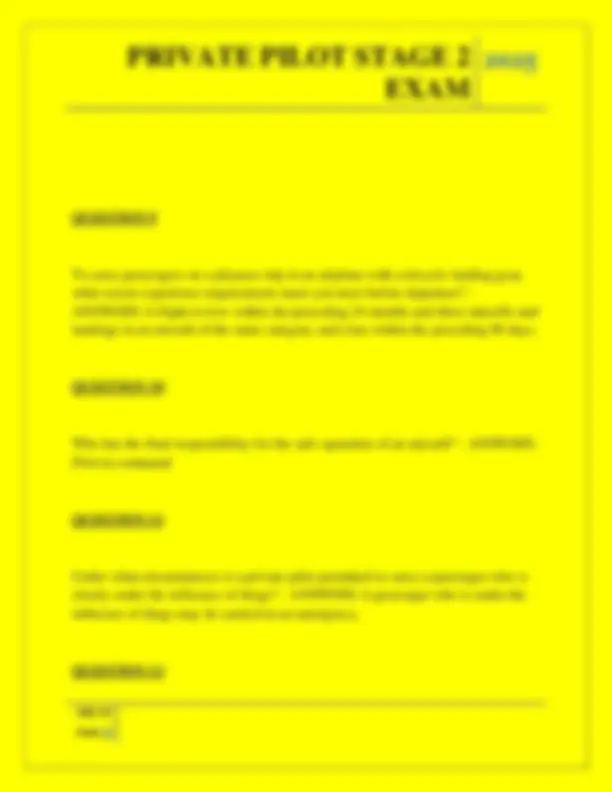 Private Pilot Stage 2 Exam: Aviation Knowledge and Regulations | Exams ...