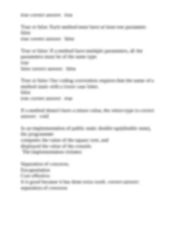 CS 180 Final Exam Study Guide: Java Programming Concepts and Practice | Exams Nursing | Docsity