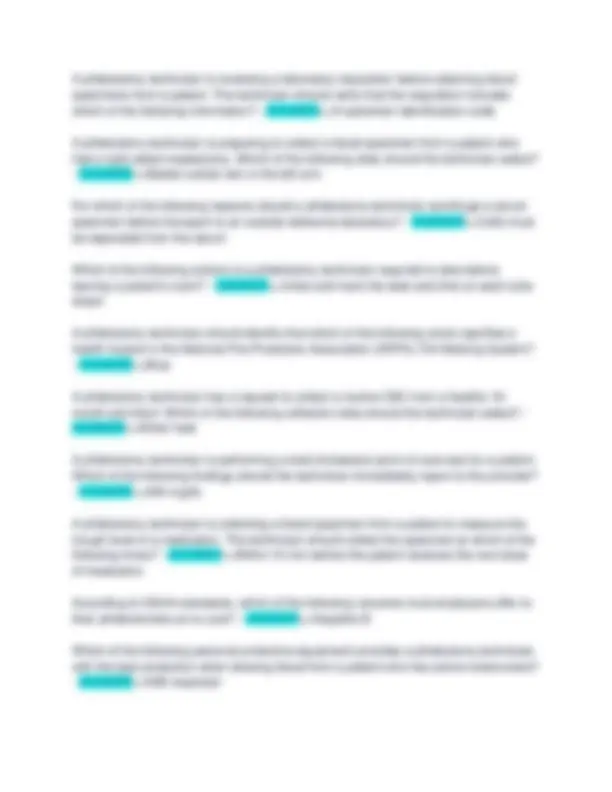 NHA phlebotomy technician EXAM 2024-2025 | Exams Nursing | Docsity