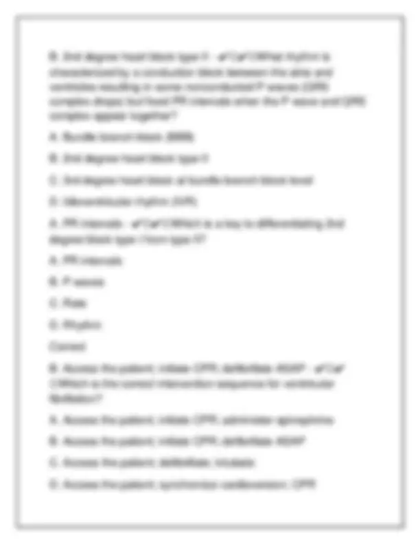 ECG & Basic Dysrhythmias Questions With Correct Verified Complete ...