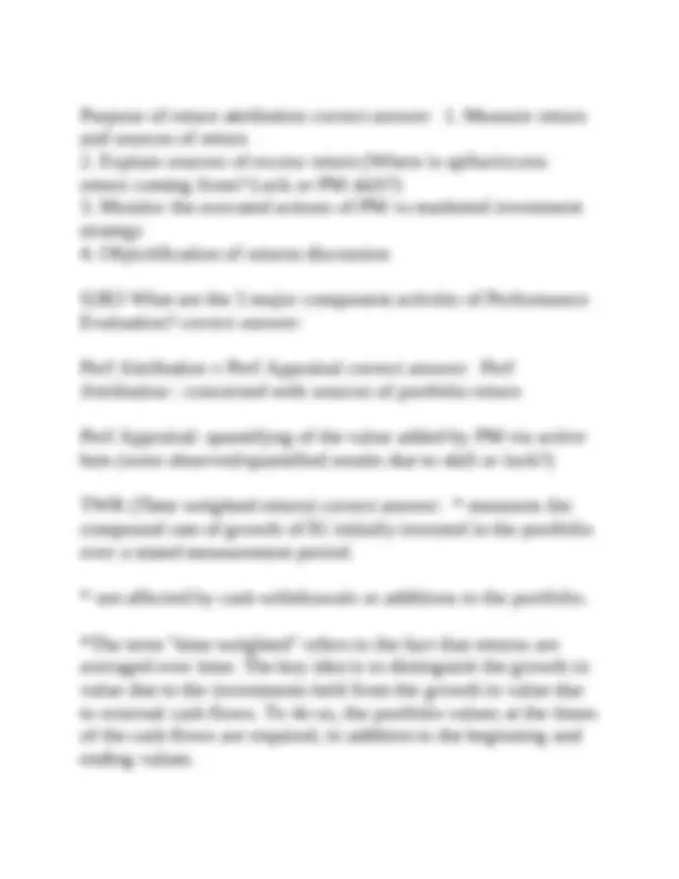 CIPM Exam Questions and Answers: Portfolio Return Attribution and ...