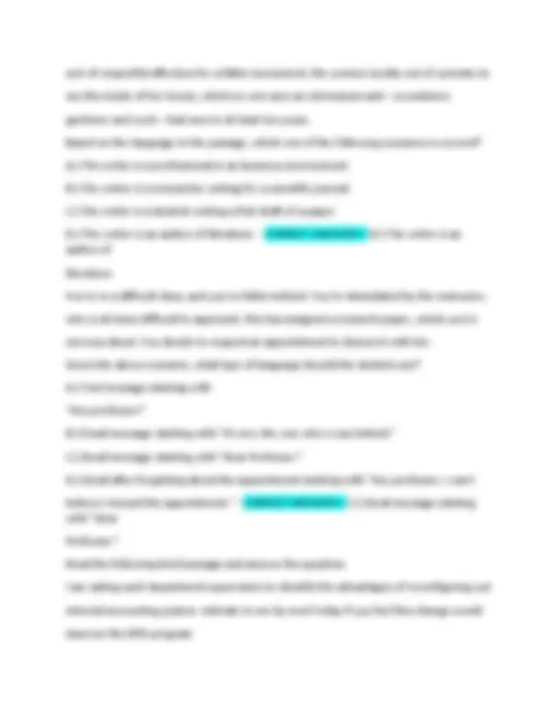 English and Language Usage Practice Questions | Exams English Language | Docsity