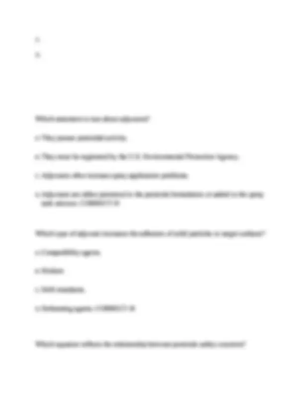 National Pesticide Applicator Certification Core Manual Actual Exam QUESTIONS & ANSWERS | Exams ...