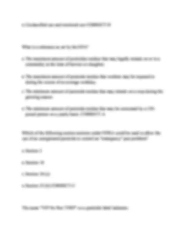 National Pesticide Applicator Certification Core Manual Actual Exam QUESTIONS & ANSWERS | Exams ...