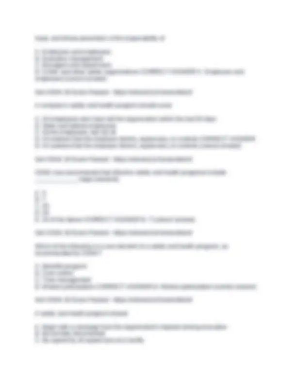 OSHA 30 Construction Test Answer Key: Managing Safety and Health ...