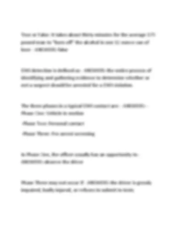 NHTSA SFST Test Exam: Questions and Answers for Law Enforcement | Exams ...