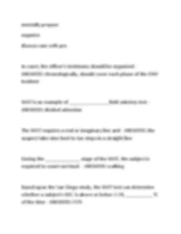 NHTSA SFST Test Exam: Questions and Answers for Law Enforcement | Exams ...