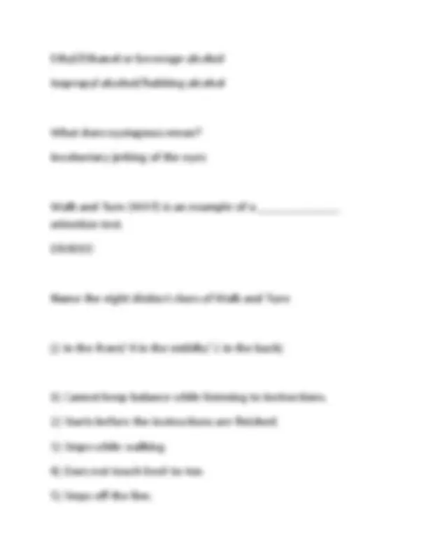 NHTSA SFST Test Exam: Questions and Answers for Law Enforcement | Exams ...