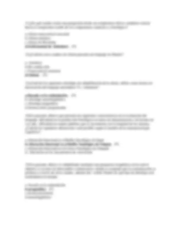 EXAMEN CUESTIONARIO DE LOGOPEDIA | Exams Cognitive Development | Docsity