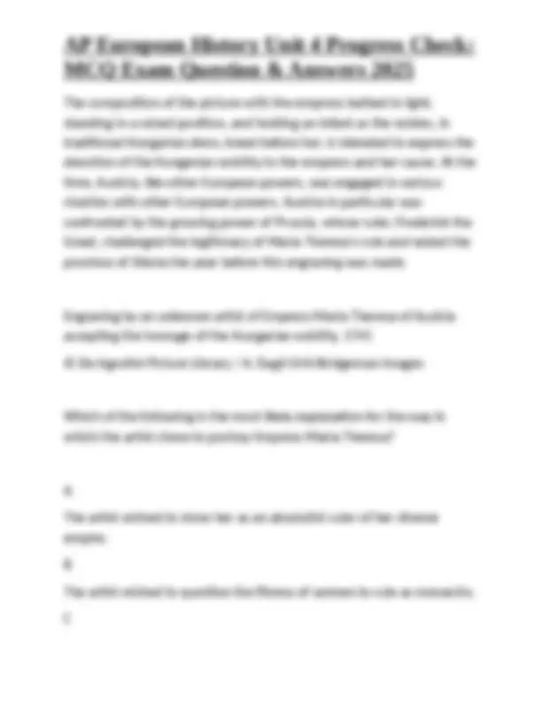 AP European History Unit 4 Progress Check: MCQ Exam Question & Answers ...