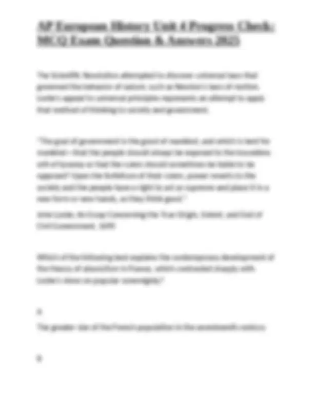 AP European History Unit 4 Progress Check: MCQ Exam Question & Answers ...