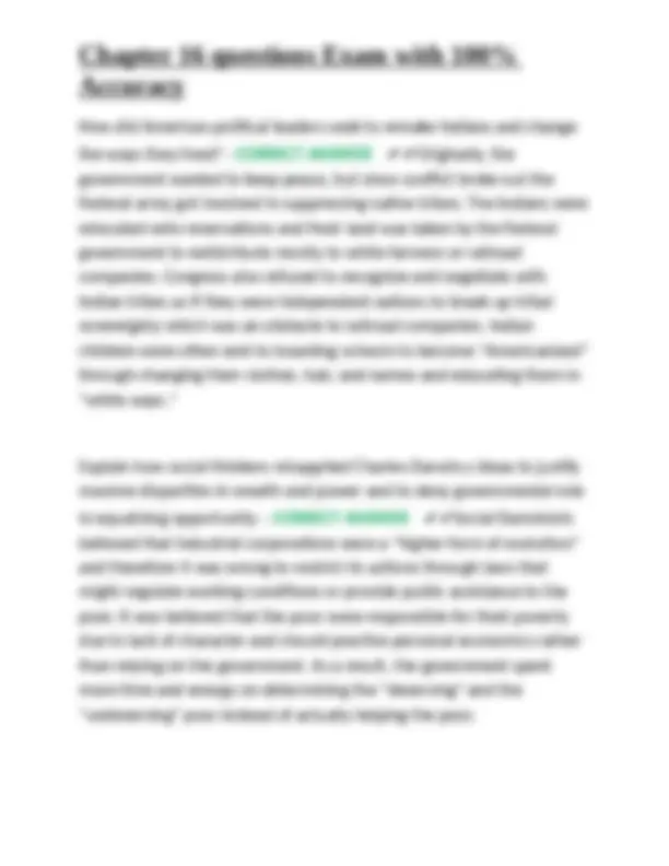 Gilded Age: American History Exam Questions and Answers | Exams Nursing ...