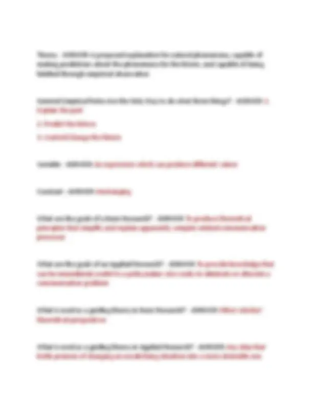 Quantitative Research Methods: Semester 1 Exam Study Guide | Exams Nursing | Docsity