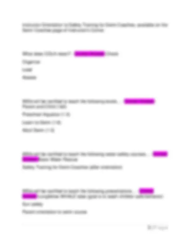 Red Cross Water Safety Instructor (WSI) Certification Exam Questions ...