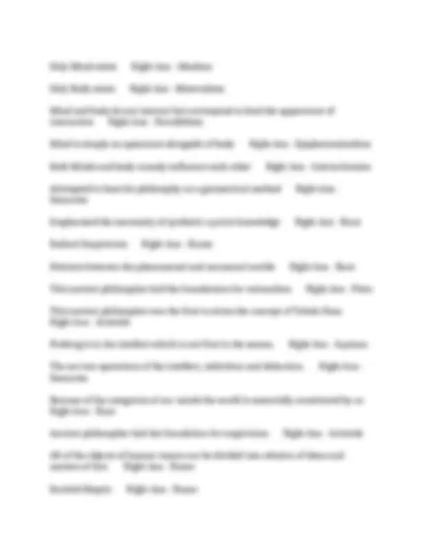 Philosophy Final Exam - Questions and Answers | Exams Philosophy | Docsity