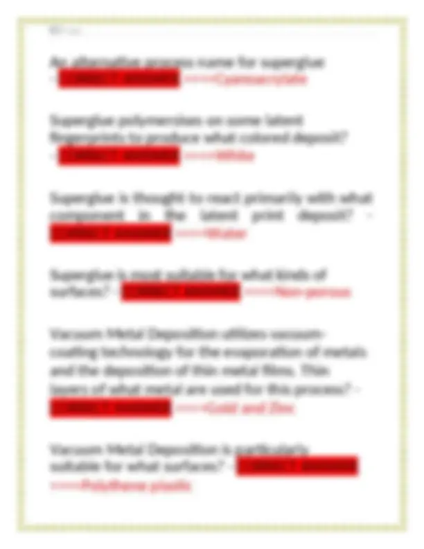 Latent Print Certification Exam Questions and Answers 2025 | Exams ...