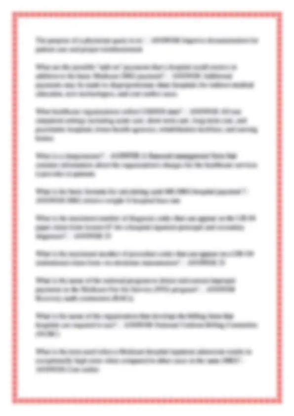 Medical Billing and Coding: Questions and Answers | Exams Nursing | Docsity