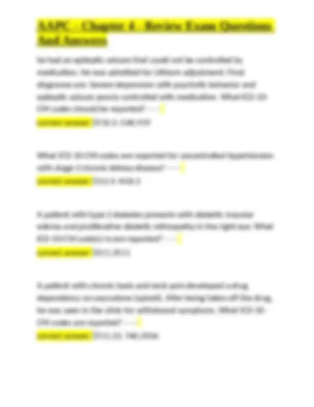 AAPC - Chapter 4 - Review Exam Questions And Answers | Exams Health sciences | Docsity