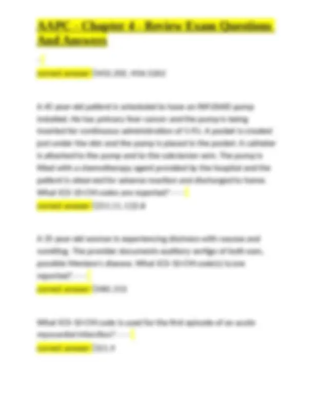 AAPC - Chapter 4 - Review Exam Questions And Answers | Exams Health sciences | Docsity