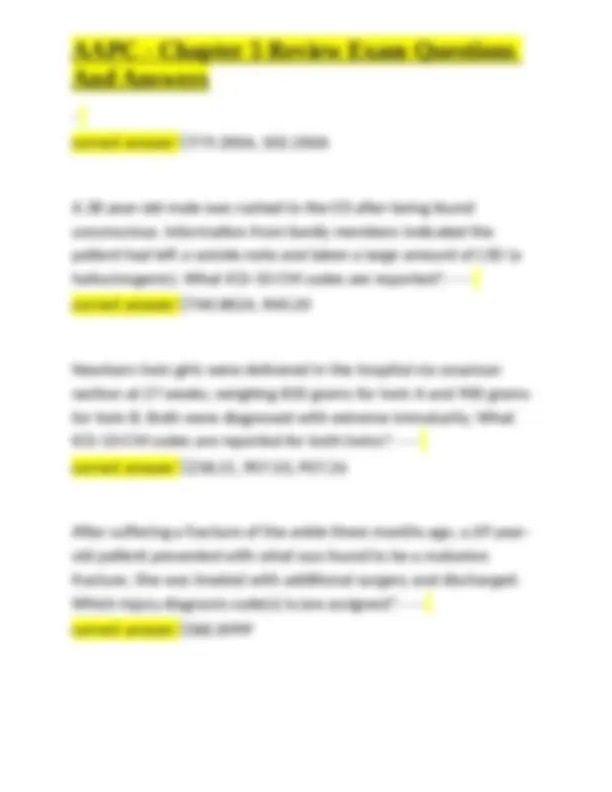 AAPC - Chapter 5 Review Exam Questions And Answers | Exams Health sciences | Docsity