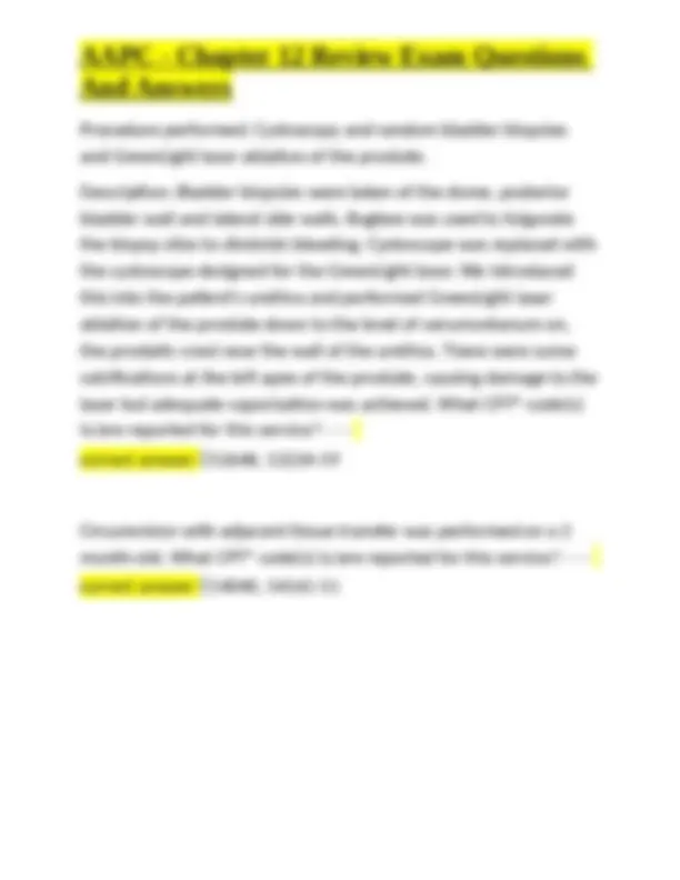 AAPC - Chapter 12 Review Exam Questions And Answers | Exams Health sciences | Docsity