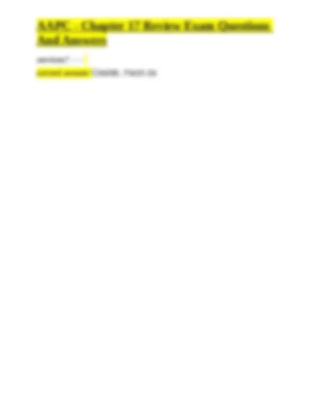 AAPC - Chapter 17 Review Exam Questions And Answers | Exams Health sciences | Docsity