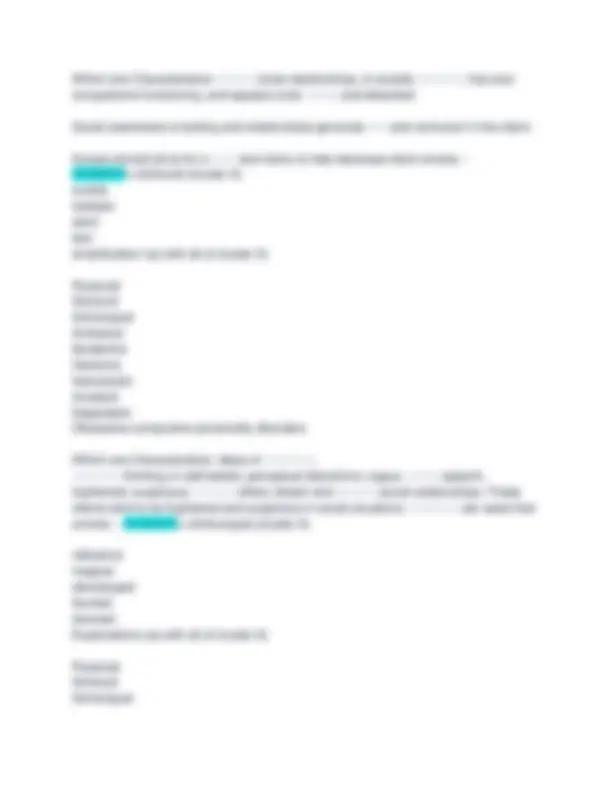 Personality Disorders: DSM-5 TR and Clinical Picture of Cluster A, B ...