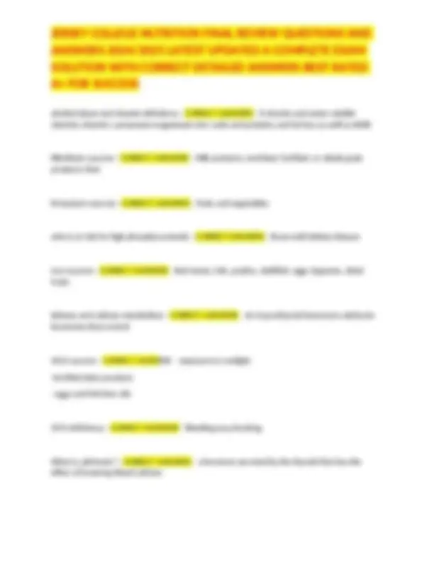 JERSEY COLLEGE NUTRITION FINAL REVIEW QUESTIONS AND ANSWERS 2024/2025 ...