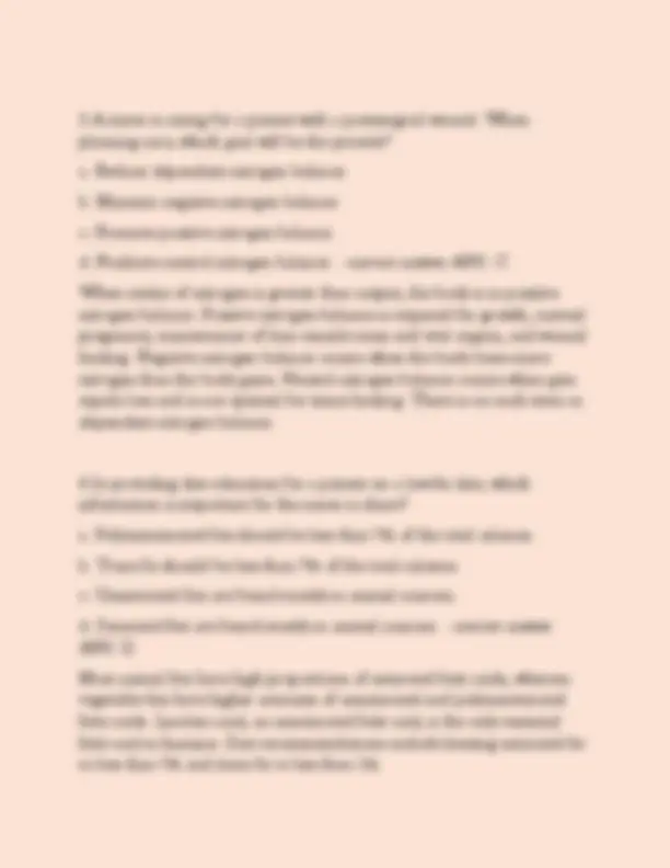 Fundamentals Chapter 45 Nutrition Practice Questions Verified answers ...