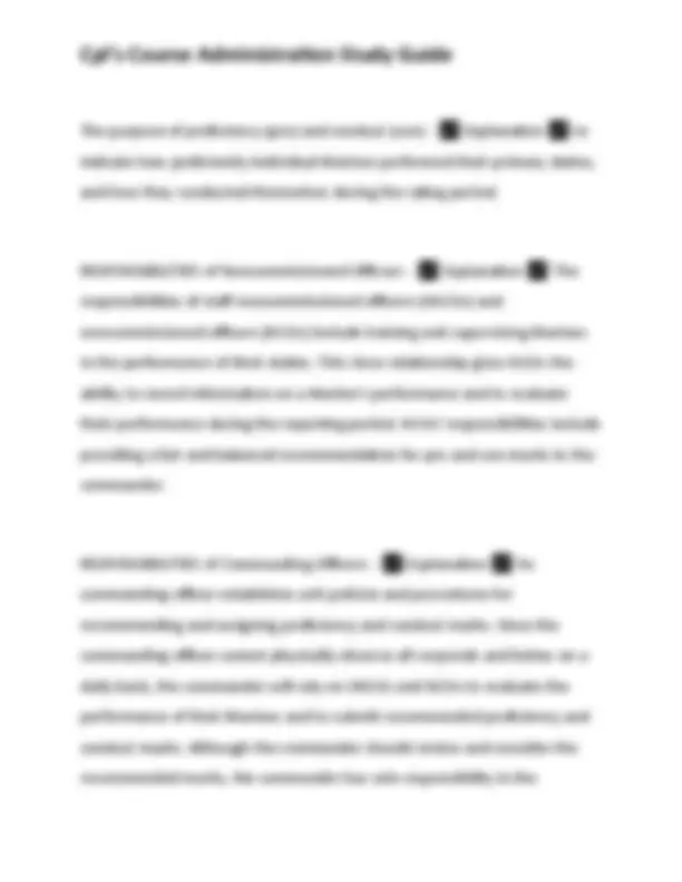 Cpl's Course Administration Study Guide. | Exams Nursing | Docsity