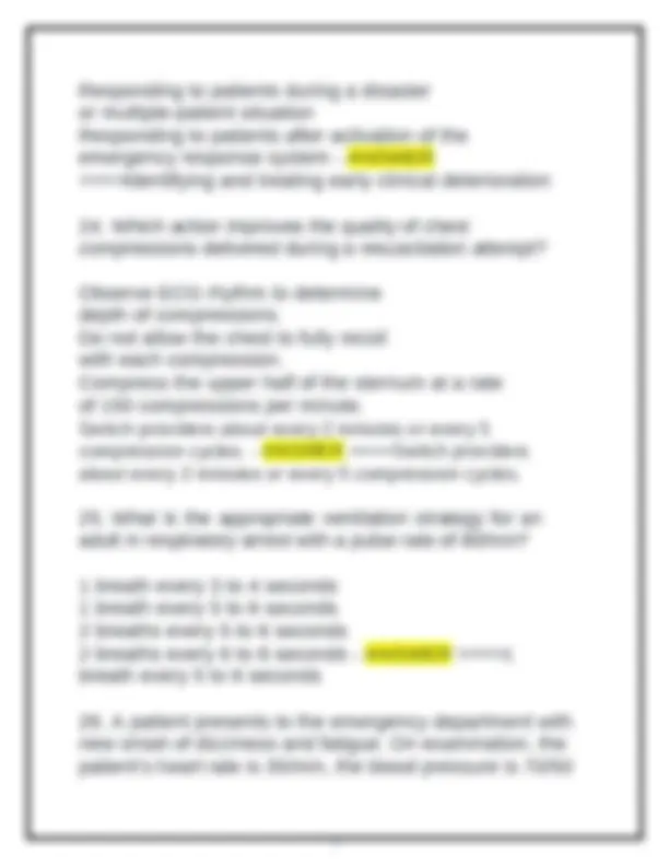 Advanced Cardiovascular Life Support (ACLS) Actual Exam 200 Questions ...