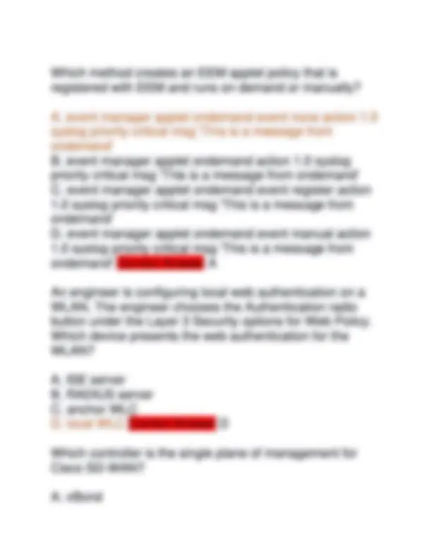 CCNP ENCOR 350-401 NEWEST 2025 EXAM QUESTIONS AND CORRECT ANSWERS | A+ GRADE 2025-2026 | Exams ...