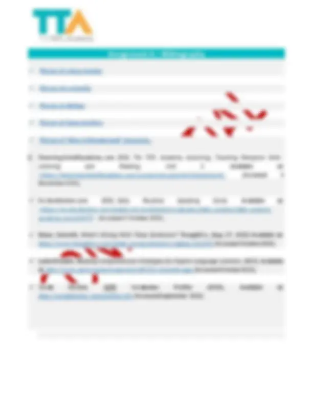 The TEFL Academy (Level 5 TEFL Course) Assignment With Best Solutions ...