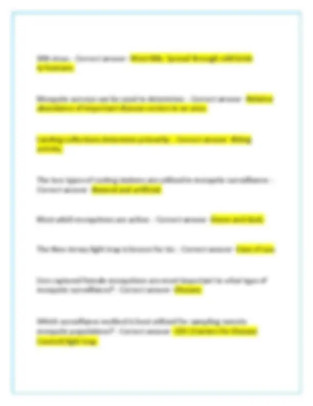 Mosquito Control Study Guide: Questions and Answers | Exams Nursing ...