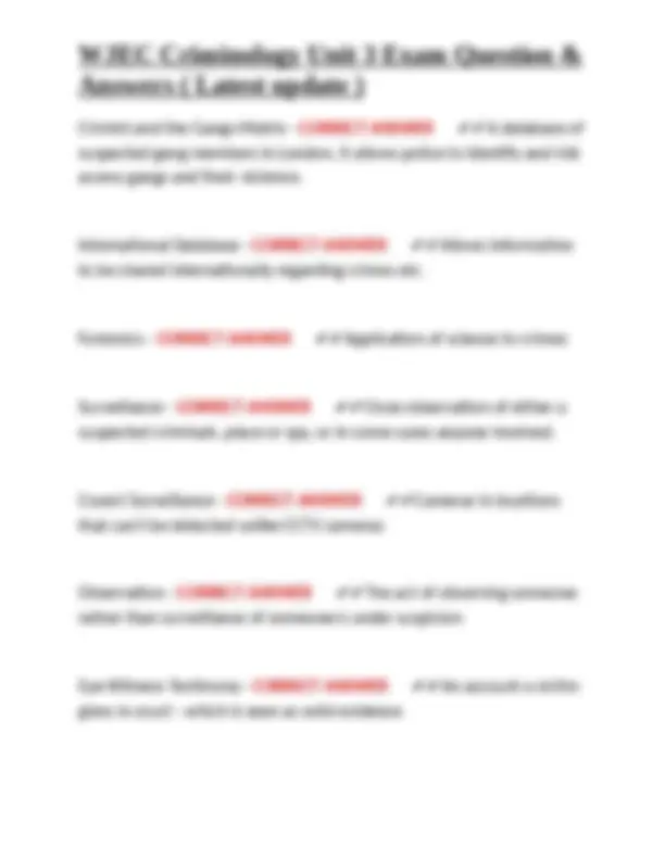 WJEC Criminology Unit 3 Exam Questions and Answers | Exams Nursing ...