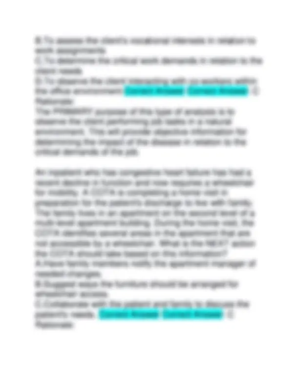 NBCOT-COTA Exam 2025: Practice Questions and Answers with Rationales ...